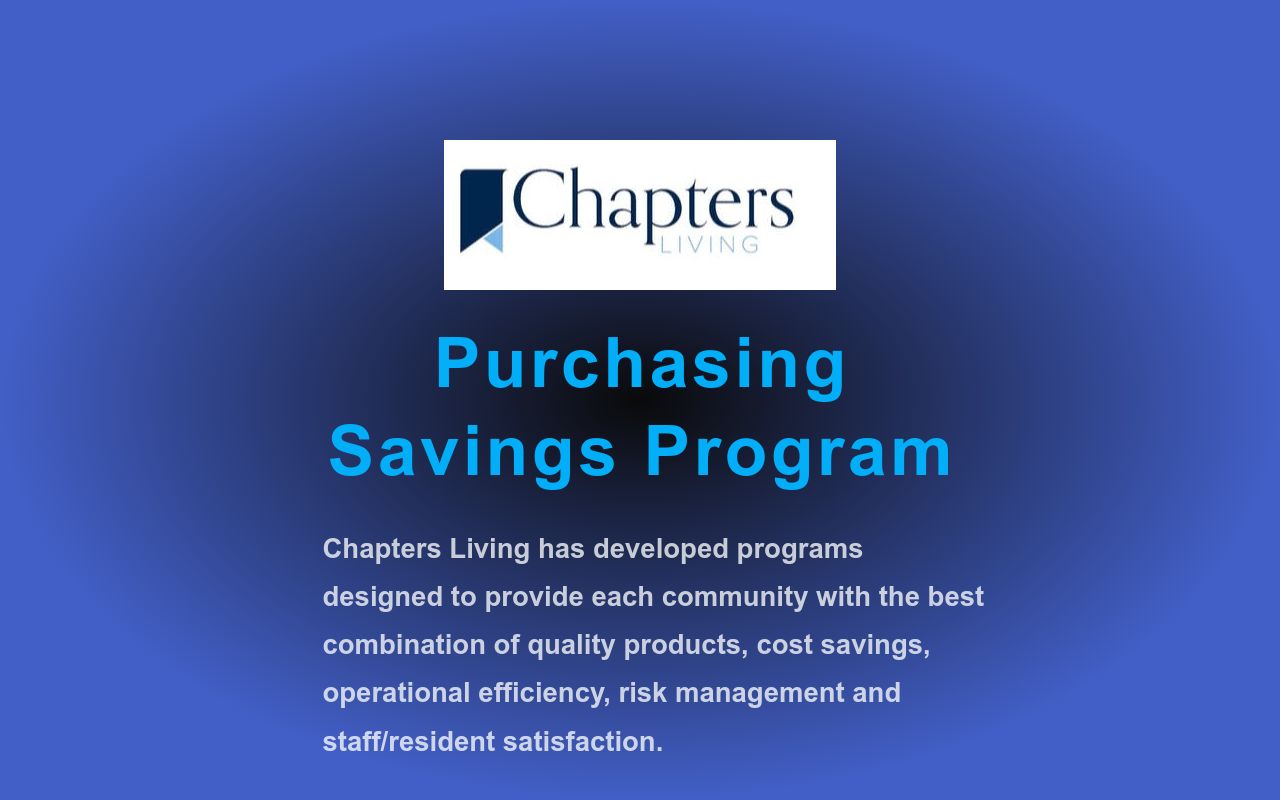Chapters Living Purchasing Programs Overview